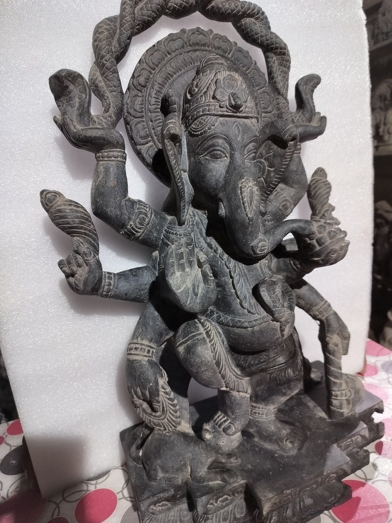 Dancing Ganesha Statue With 2 Feet Height in Black Granite Stone - Etsy