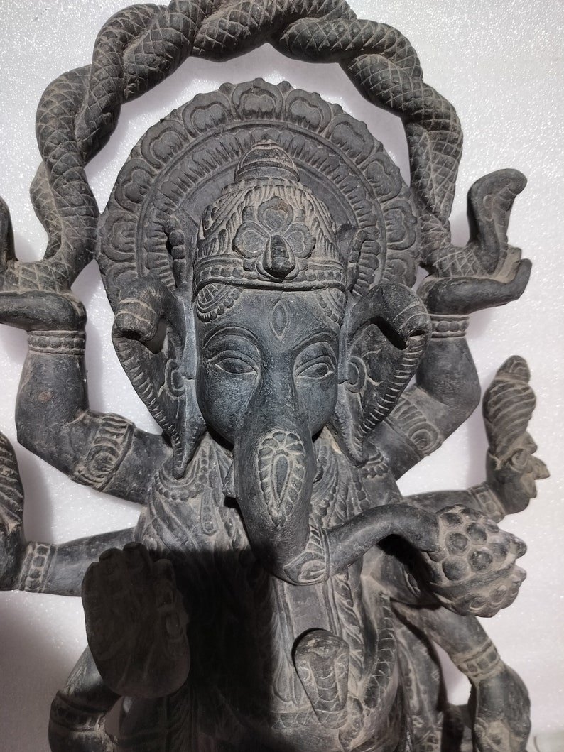 Dancing Ganesha Statue With 2 Feet Height in Black Granite Stone - Etsy