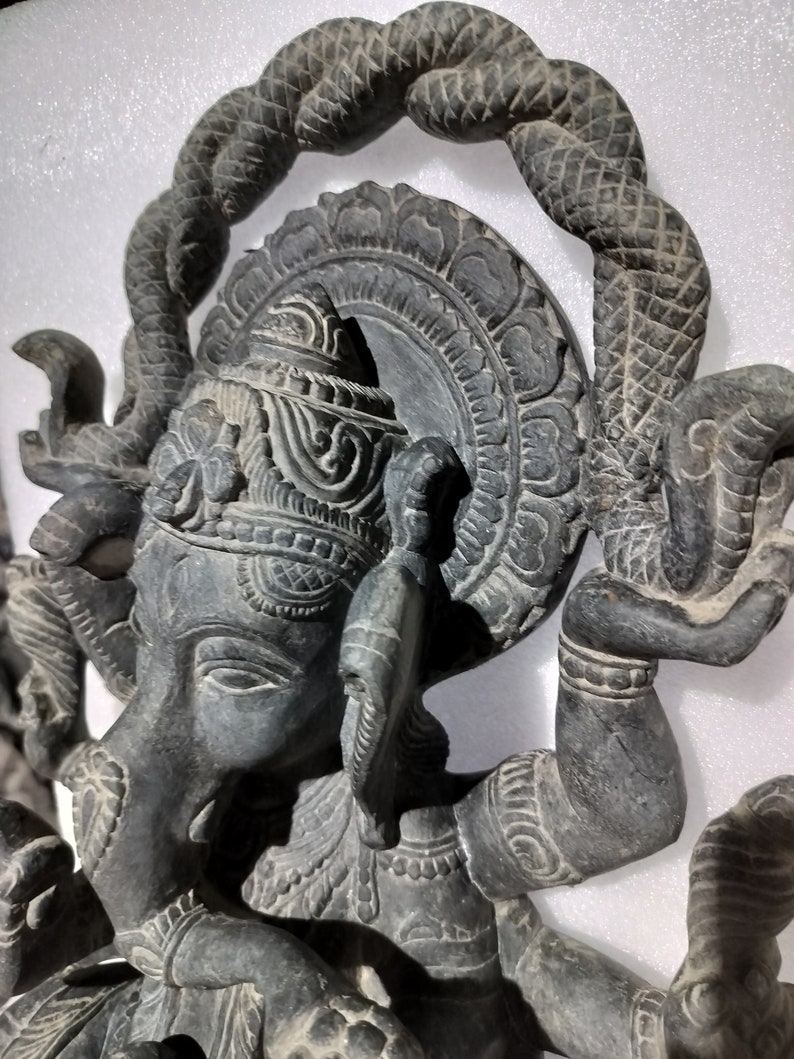Dancing Ganesha Statue With 2 Feet Height in Black Granite Stone - Etsy