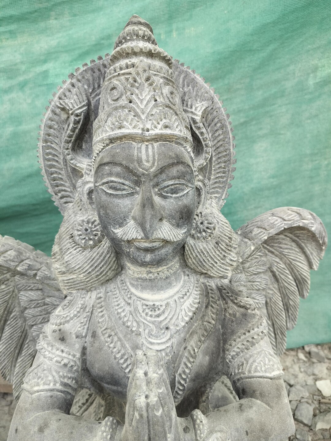 Sitting Garuda Statue in Black Granite Stone - Etsy
