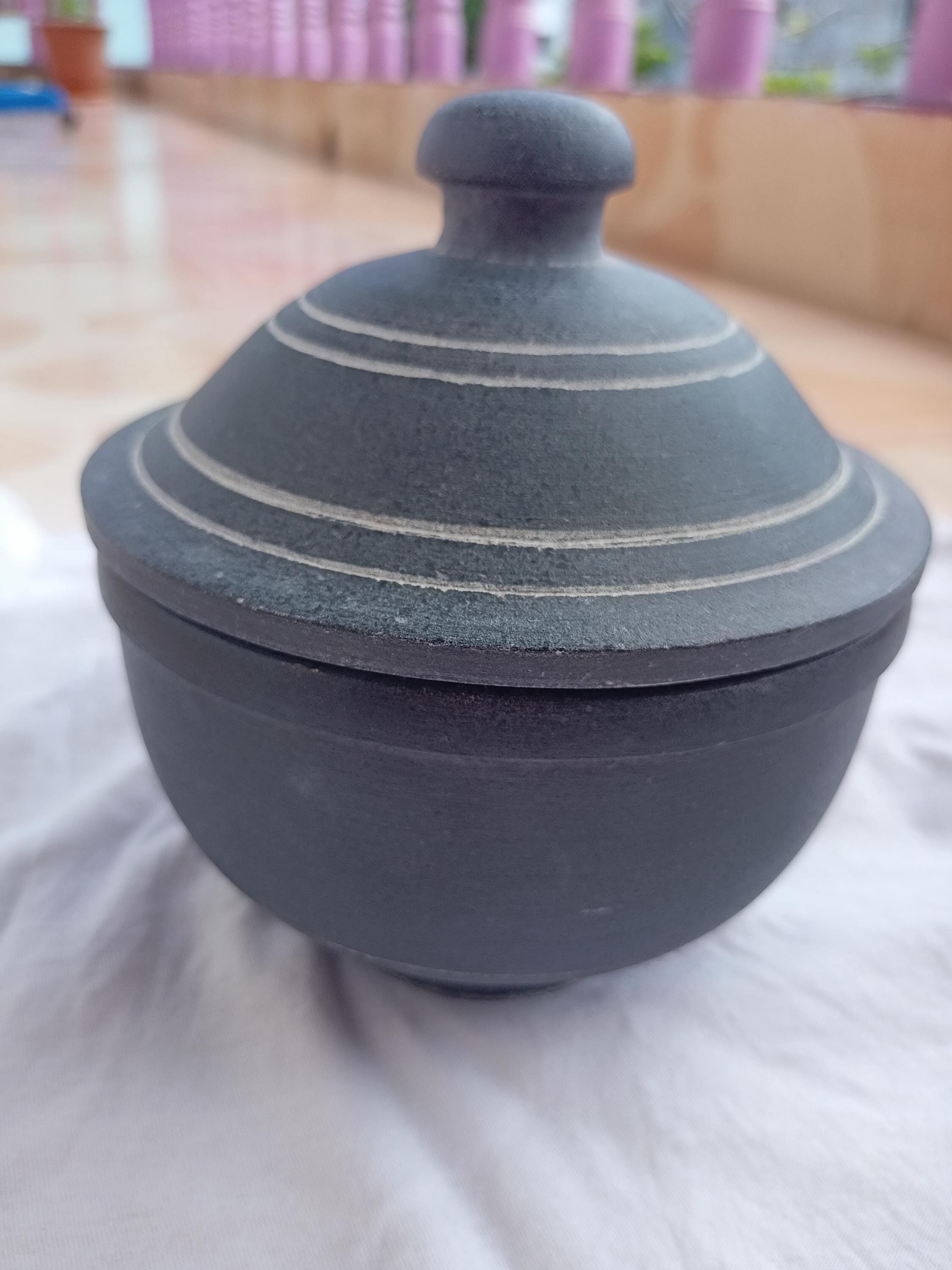Stone Bowl With Its Cover for Kitchen - Etsy