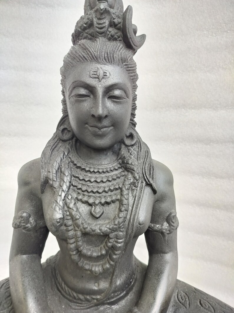Sitting Shiva Statue in Black Granite Stone - Etsy