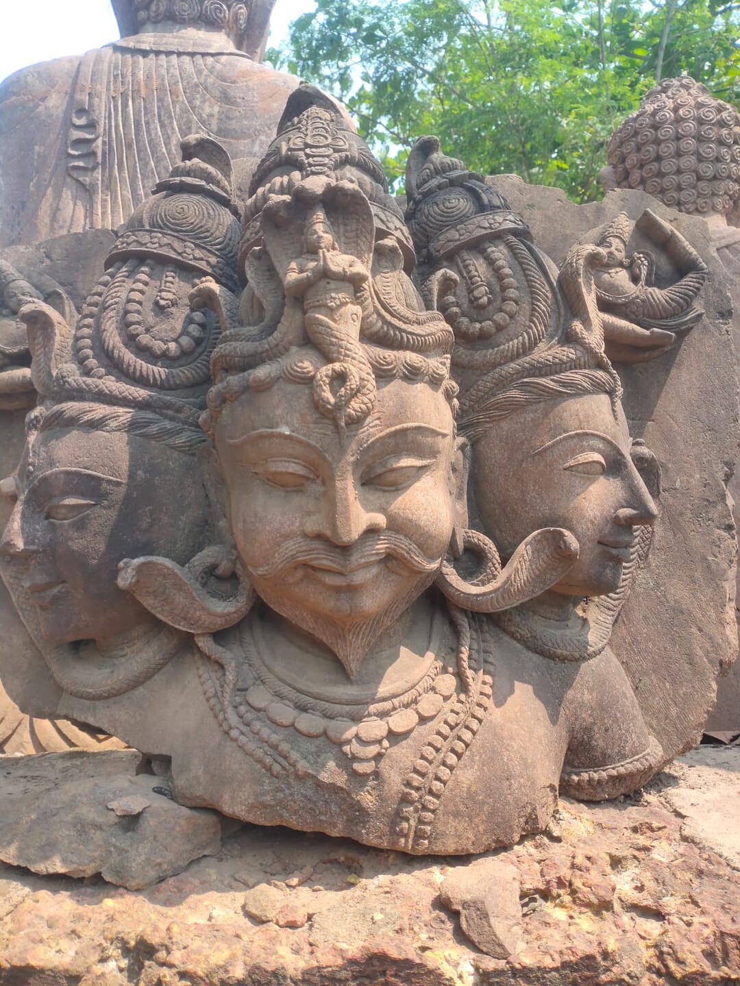 Three Head Shiva Statue in Sand Stone - Etsy