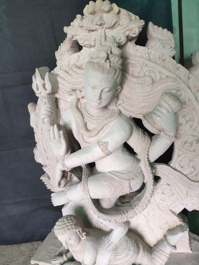 Nataraj Shiva Statue in Sand Stone - Etsy