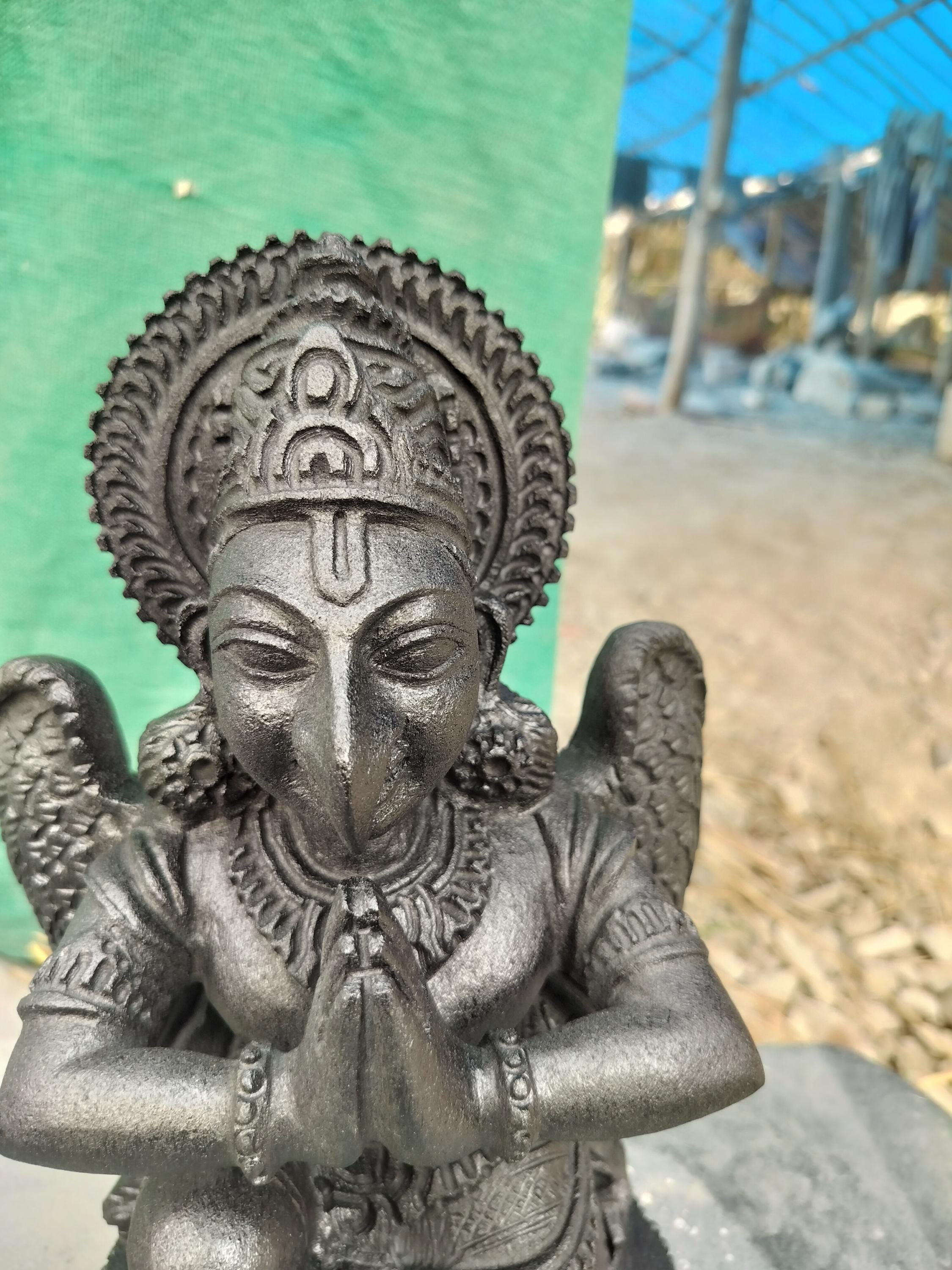 Sitting Garuda Statue in Black Granite Stone 12 Inch Height - Etsy