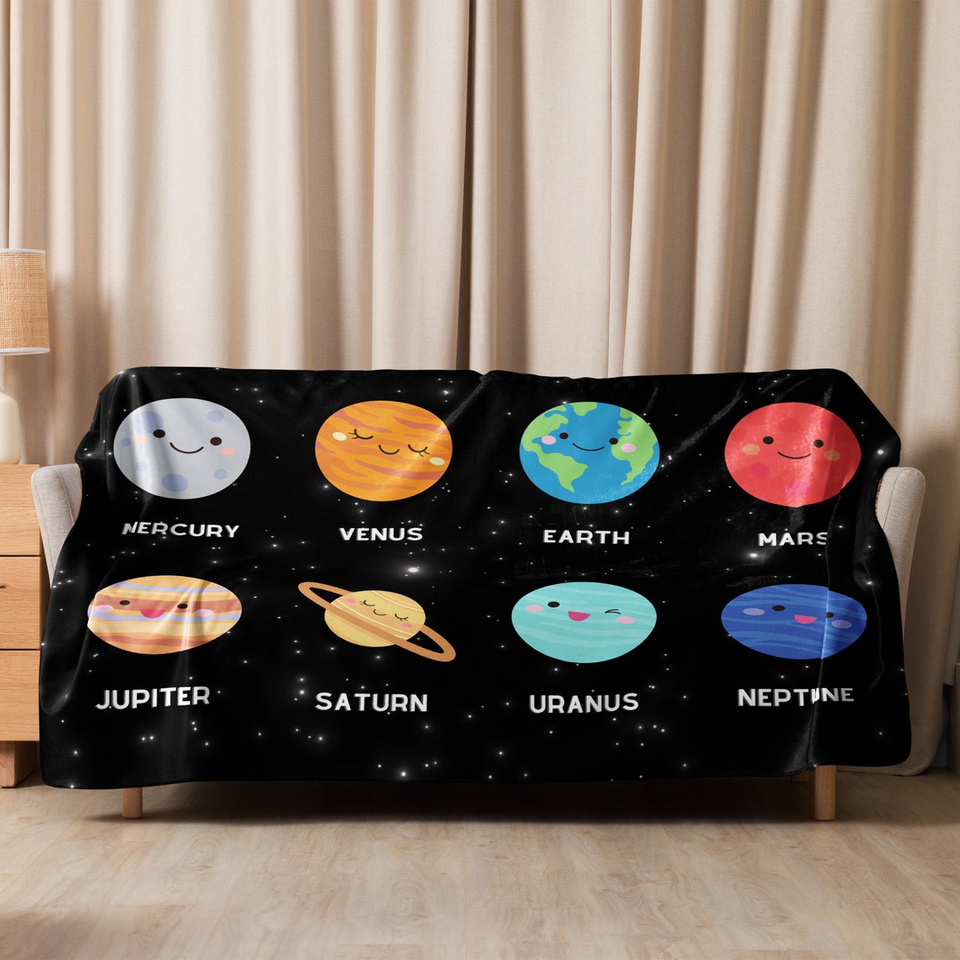Planetary Playground Kids' Space Adventure Sherpa Blanket - Colorful ...