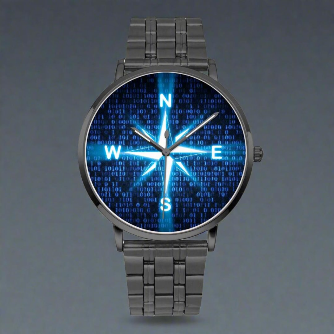 Matrix Light Compass Watch – Stainless Steel Quartz Timepiece, Ultra ...