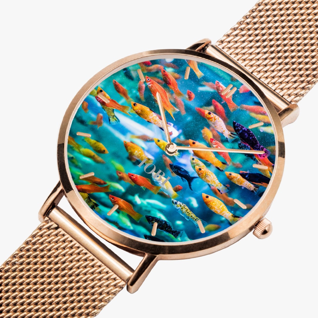 Fashion Ultra-thin Stainless Steel Quartz Watch With Tiny Fish Design ...