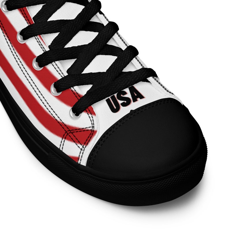 USA Print Men’s High Top Canvas Shoes Luxury Sneakers United States ...