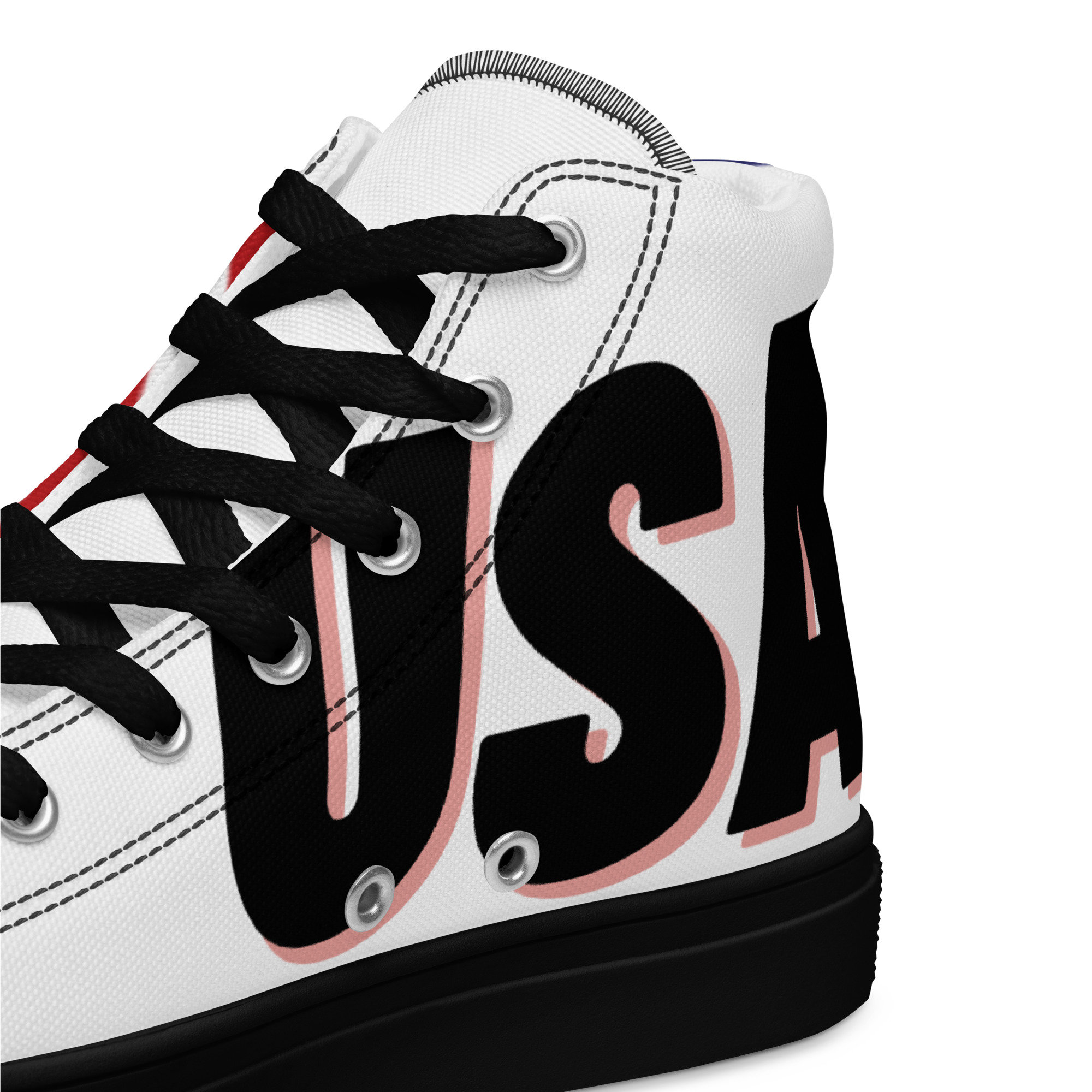 USA Print Men’s High Top Canvas Shoes Luxury Sneakers United States ...