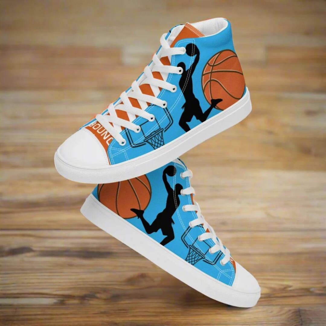 Bounce Skyline Slam: Men's High-top Canvas Basketball Shoes - Blue With ...