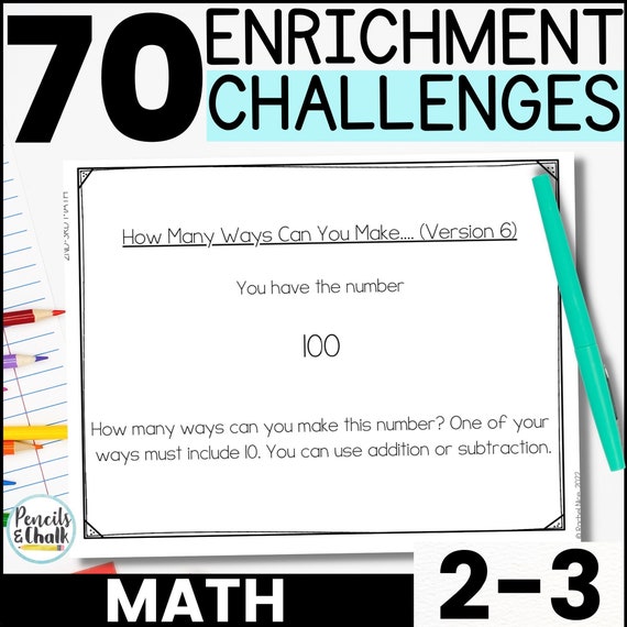 Math Enrichment Activities for Early Finishers and Gifted - Etsy