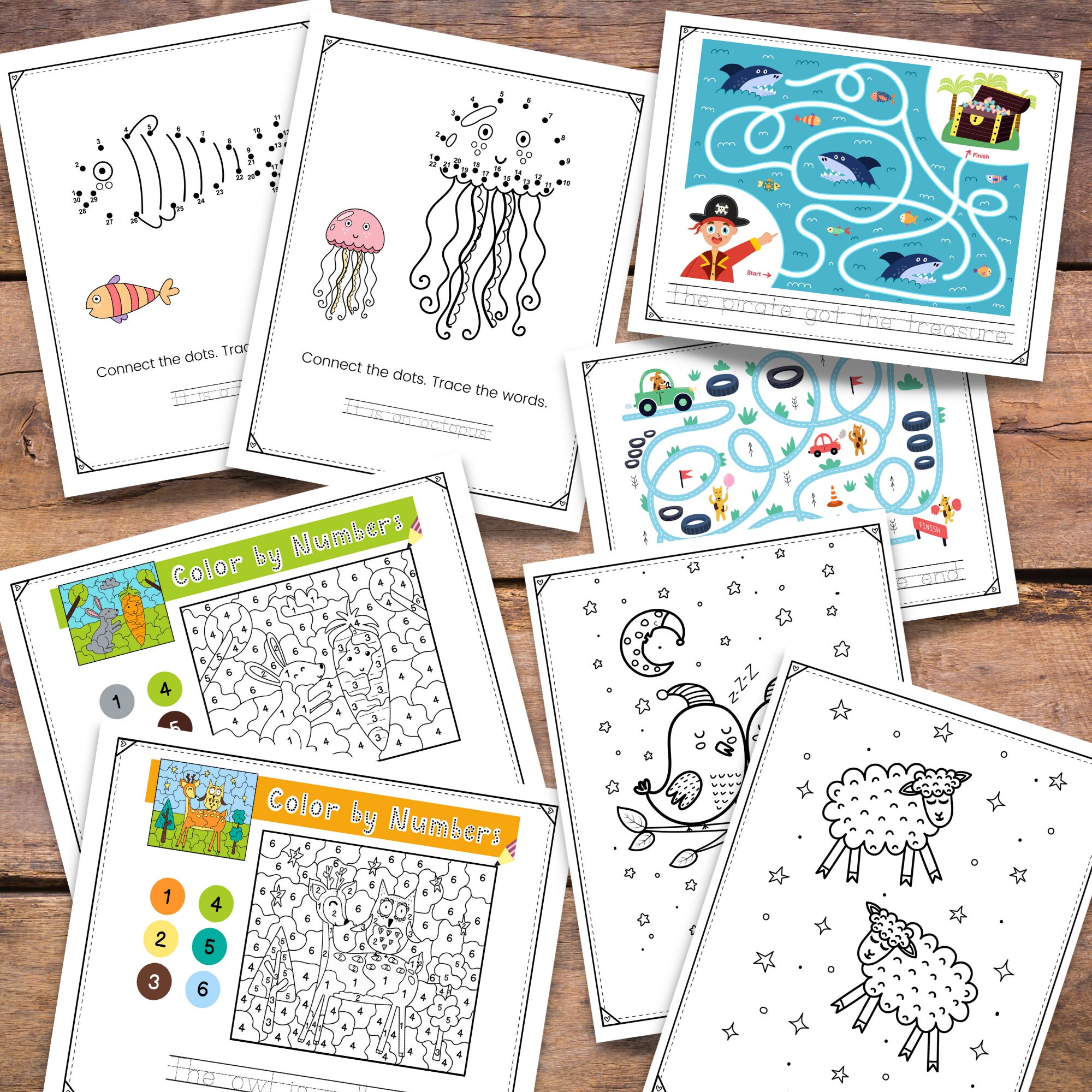 Preschool Summer Printable Worksheet Bundle Pre-k Tracing Activity ...