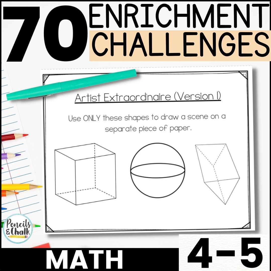 Math Enrichment Activities for Early Finishers and Gifted Students 4th ...