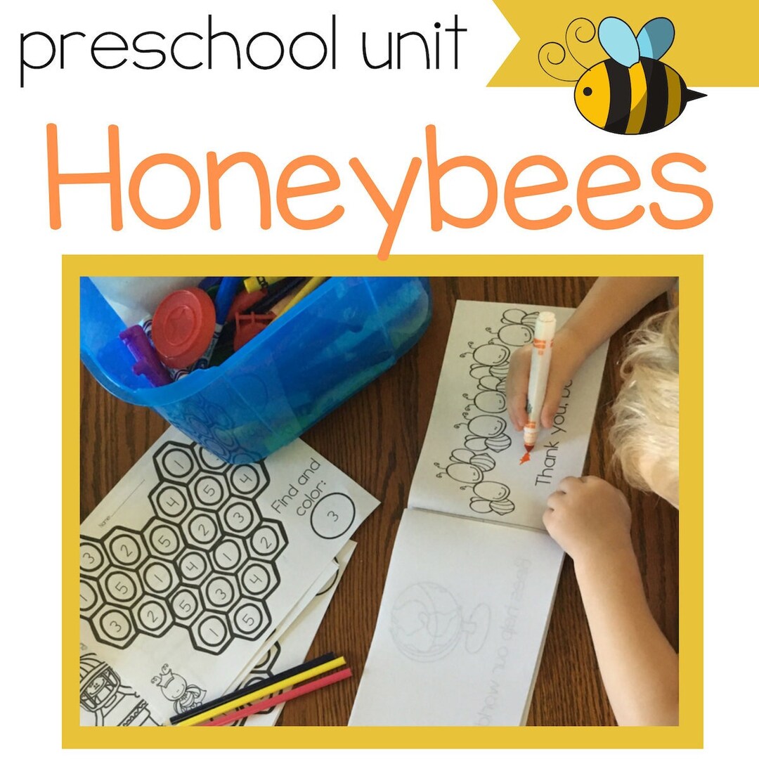 Bees Counting Coloring Reading Printable Preschool - Etsy