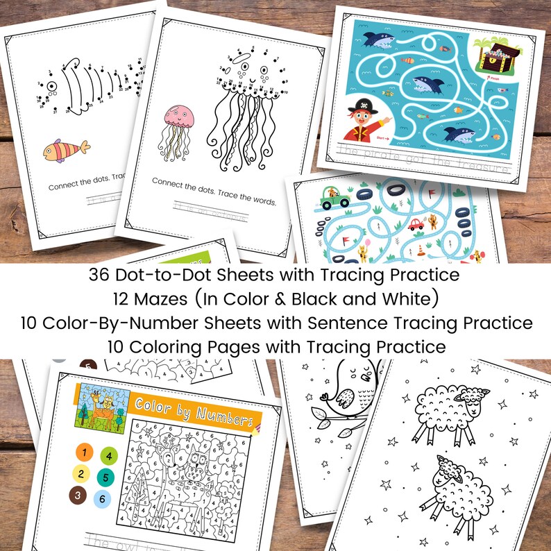 Preschool Summer Printable Worksheet Bundle Pre-k Tracing Activity ...