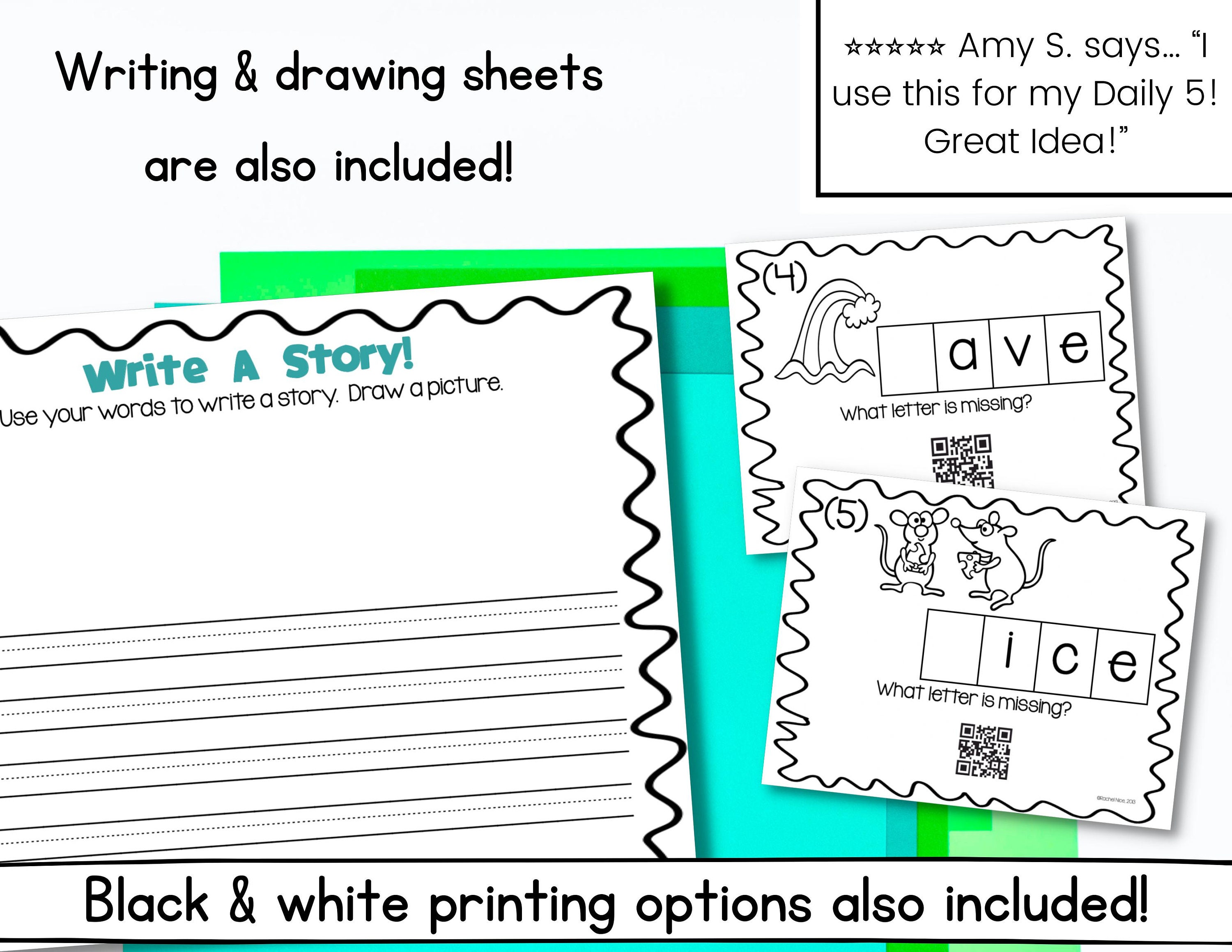 Long Vowel Silent E Words for Kindergarten Literacy Centers or Morning ...