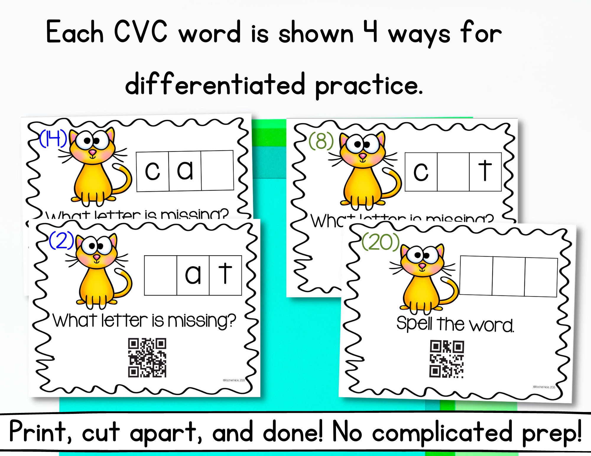CVC Words for Kindergarten Literacy Centers or Morning Work - Short A ...