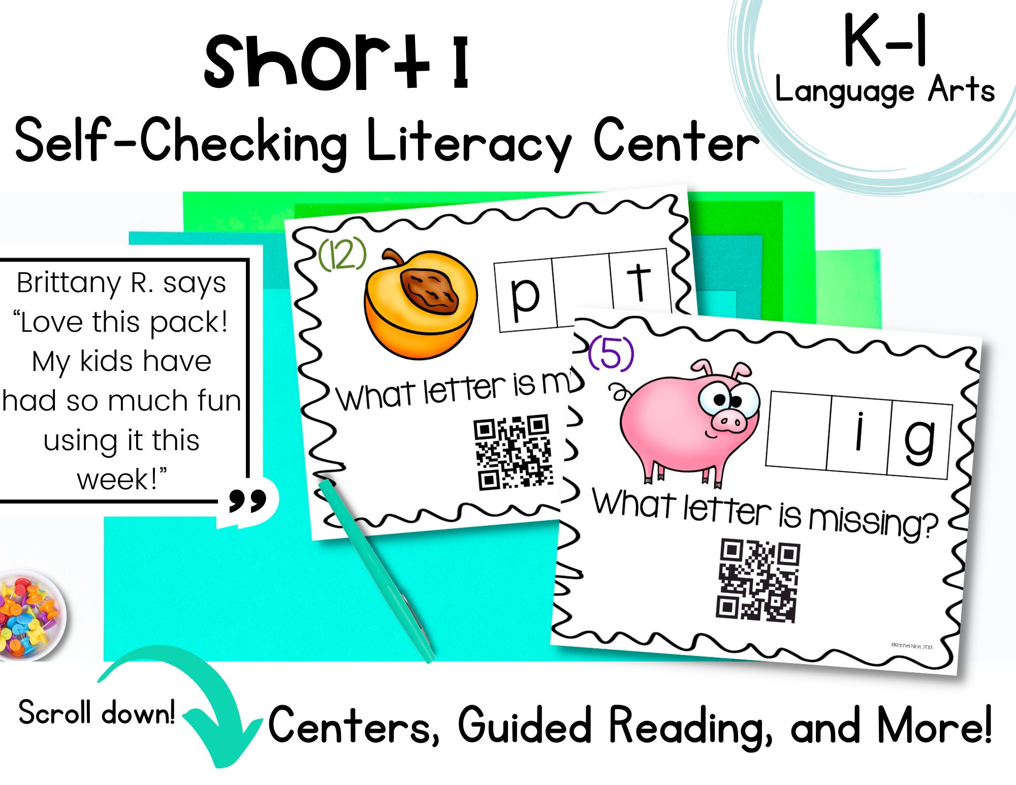 CVC Words for Kindergarten Literacy Centers or Morning Work - Short I ...