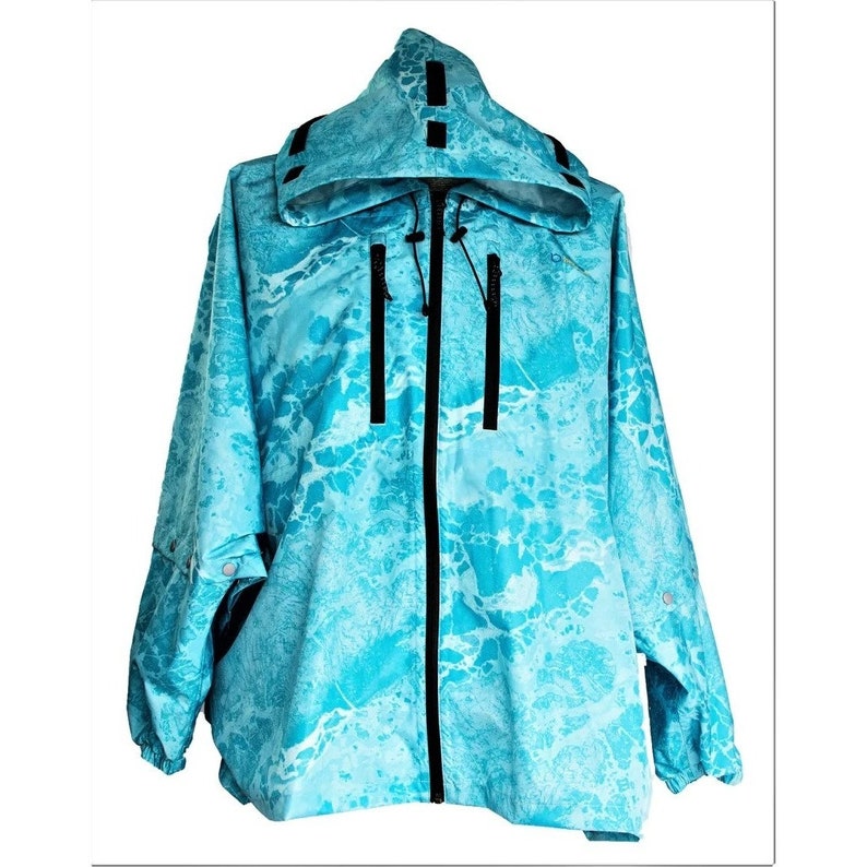 Light Blue Unisex Waterproof Hooded Rain Jacket - Etsy