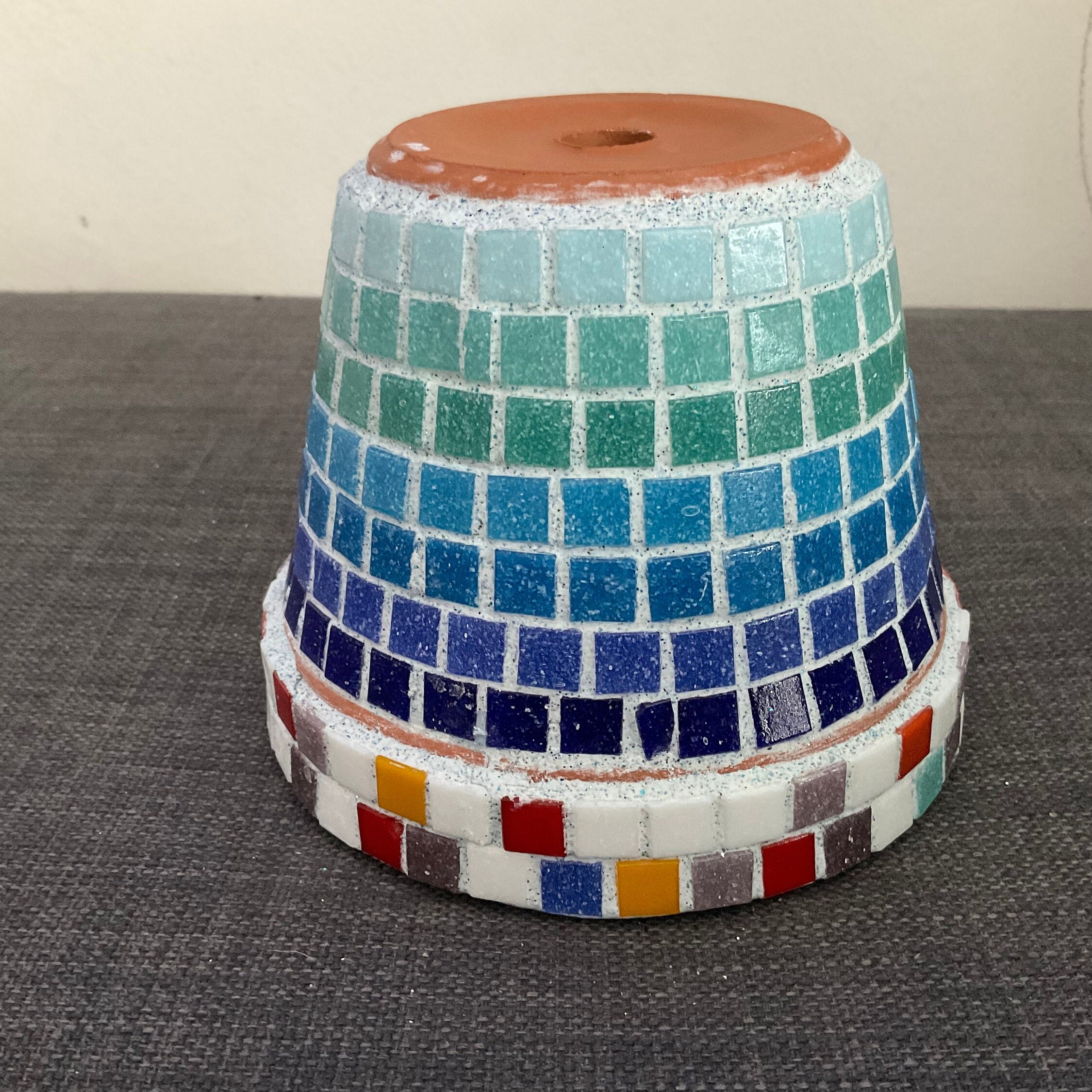 Terracotta Plant Pot With Mosaic Design. - Etsy