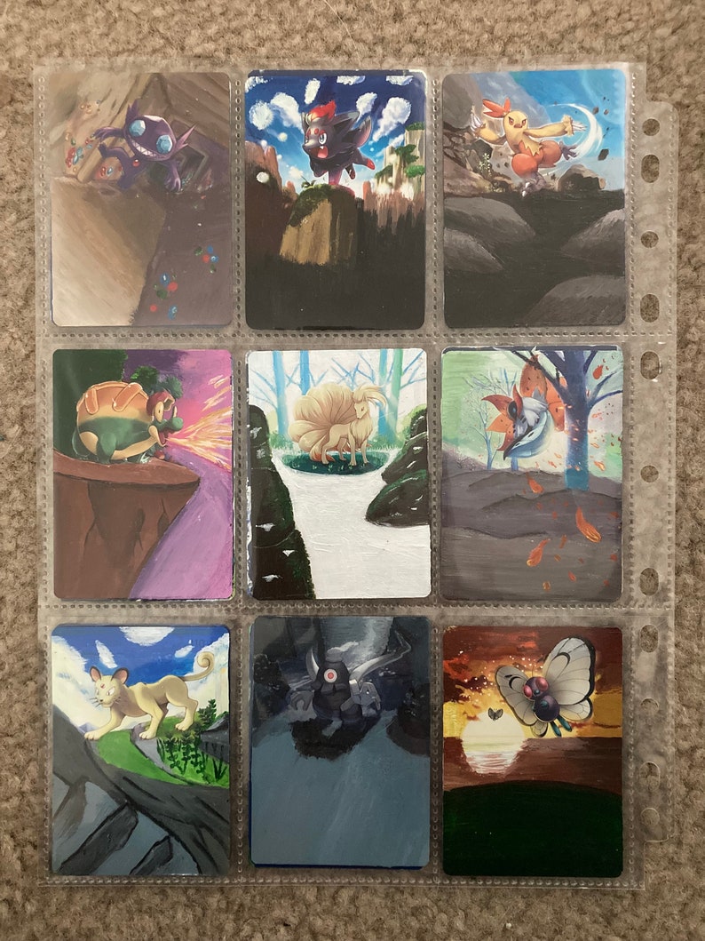Custom Hand Painted Pokémon Cards - Etsy