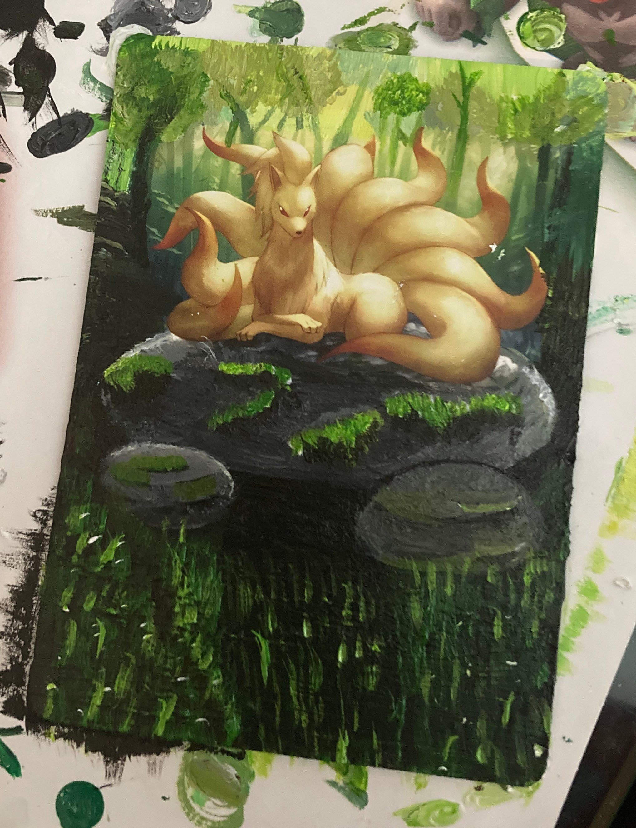 Commissioned Hand Painted Pokemon Card - Etsy