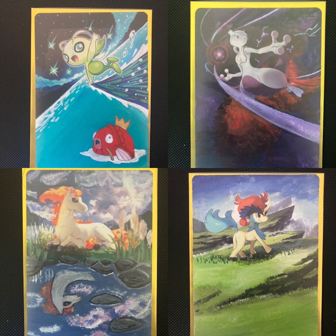 Custom Hand Painted Pokémon Cards - Etsy