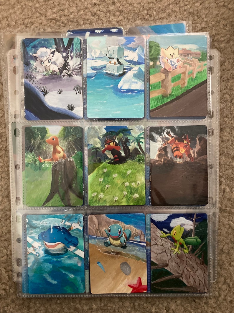 Custom Hand Painted Pokémon Cards - Etsy