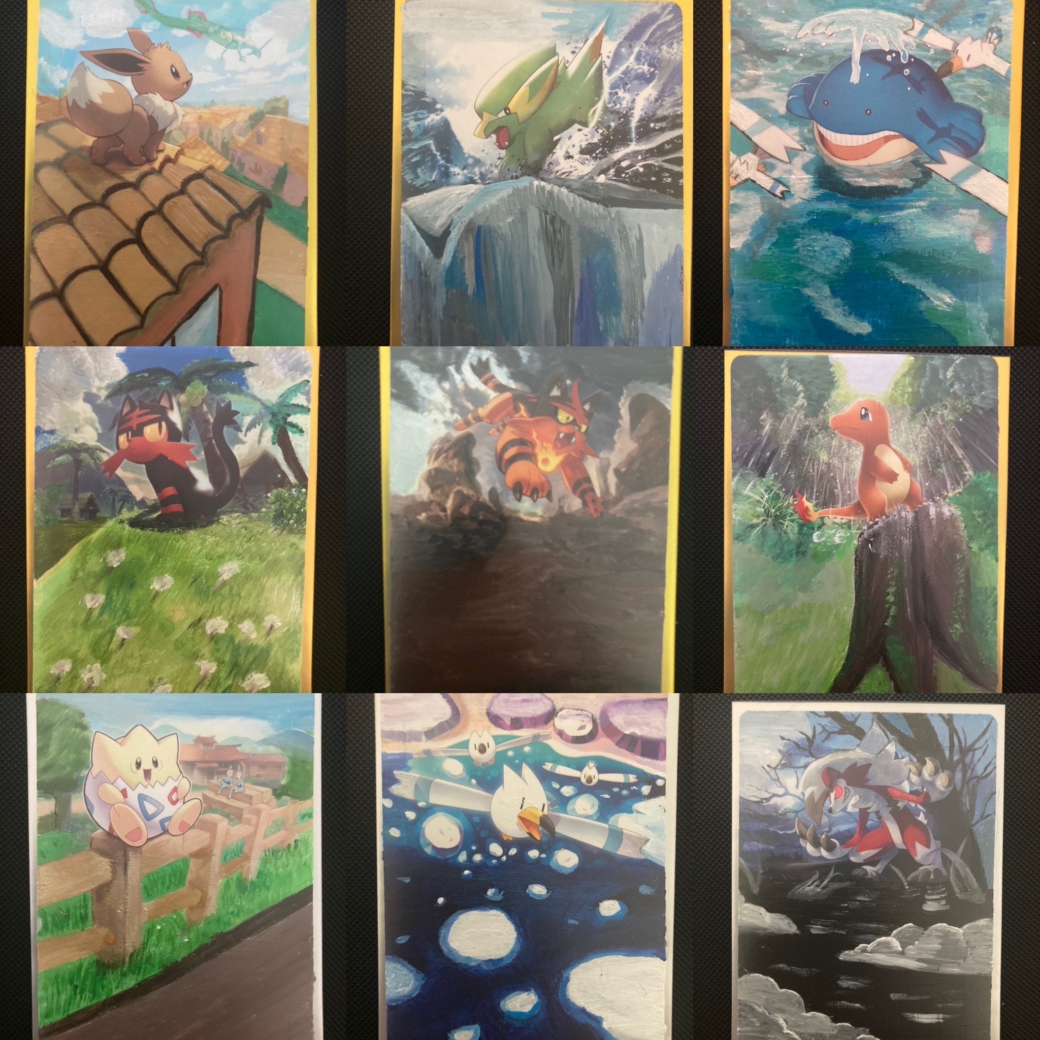 Custom Hand Painted Pokémon Cards - Etsy