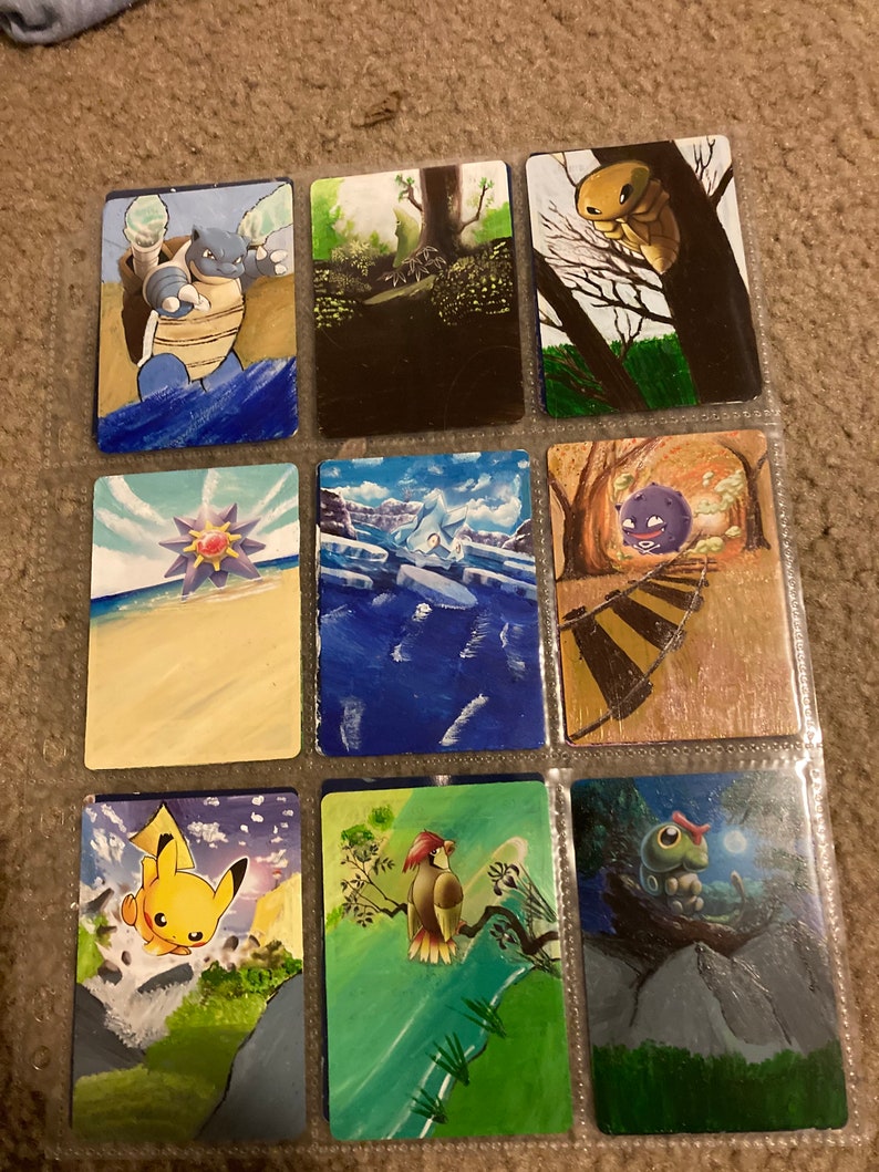 Custom Hand Painted Pokémon Cards - Etsy