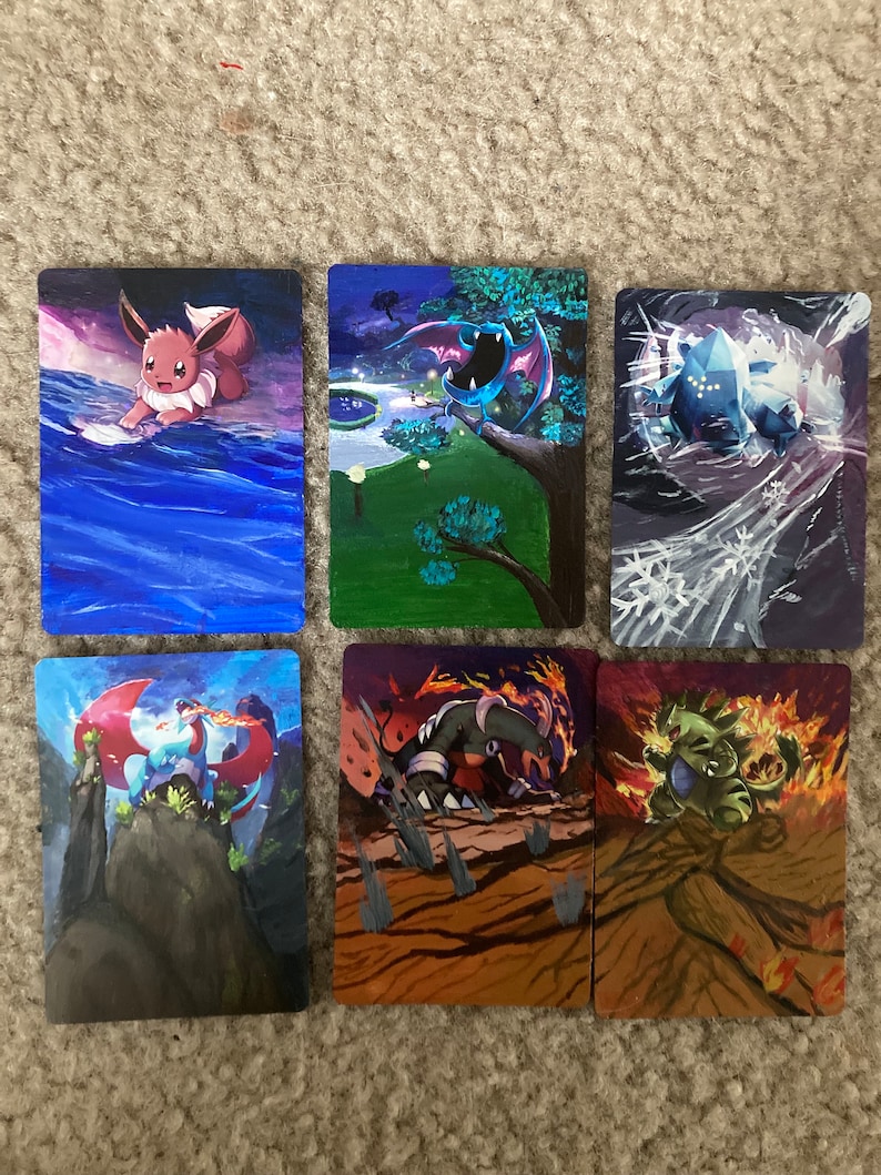 Custom Hand Painted Pokémon Cards - Etsy