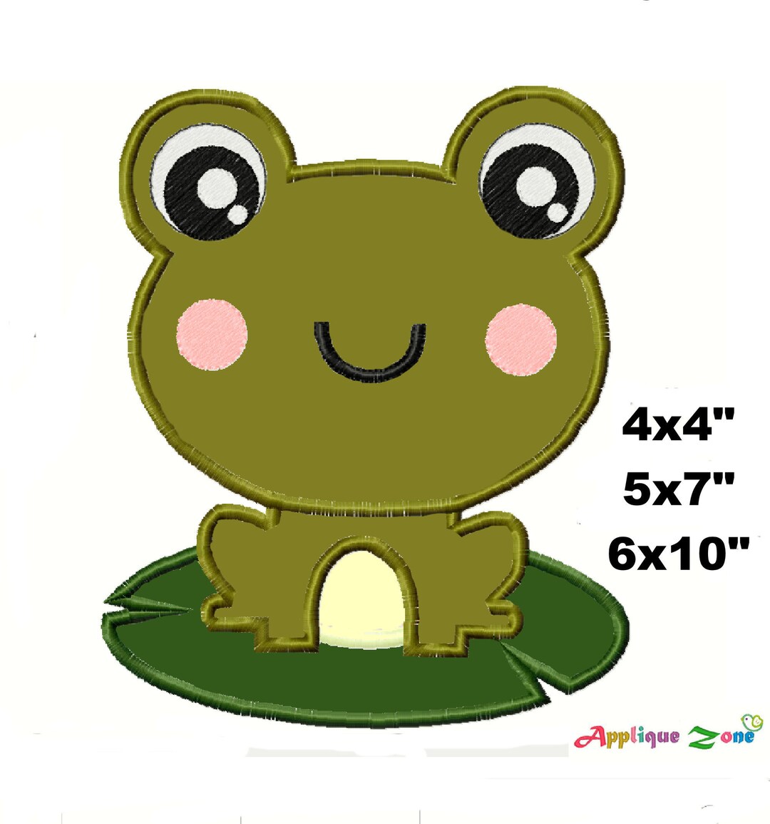 FROG Machine Applique Design, Cute Frog Embroidery Design Pattern, 3 ...