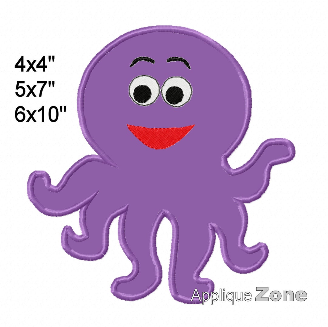 Octopus, Octopus Applique Embroidery Designs, Nautical Embroidery ...