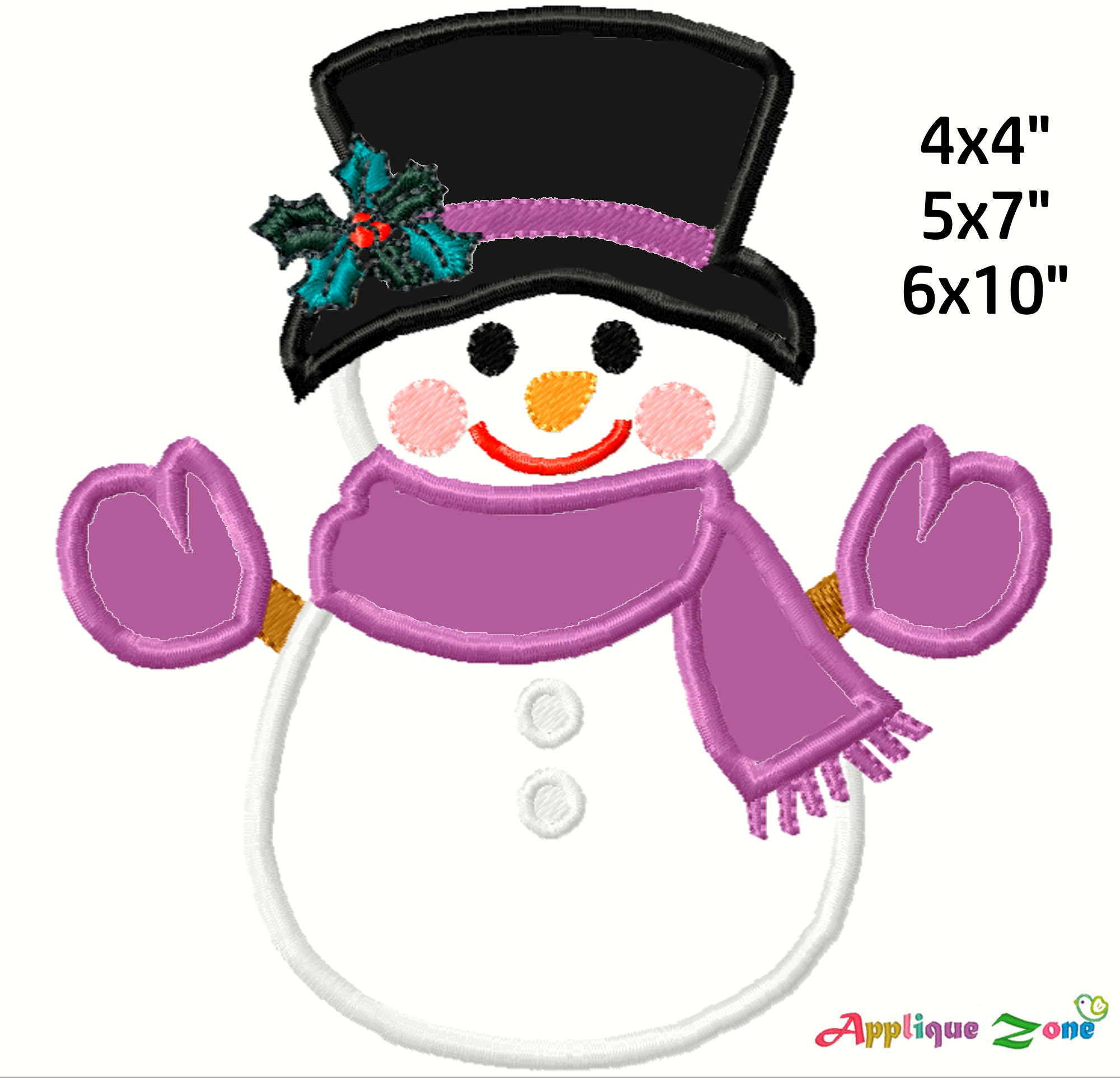 Snowman Applique Design, Cute Snowman Embroidery Designs, Christmas ...