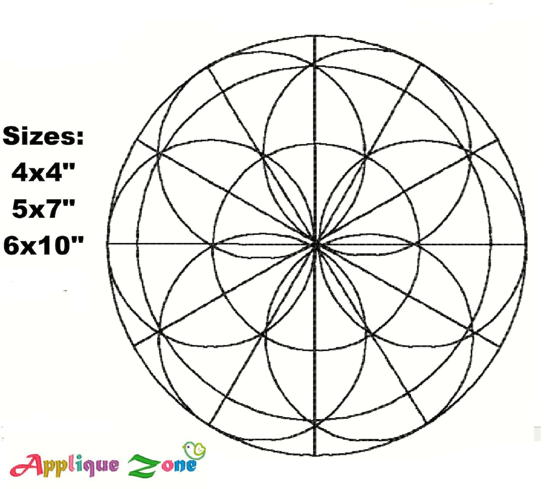 Mandala Symbol, Spiritual, Circle, DIY Machine Embroidery Design ...