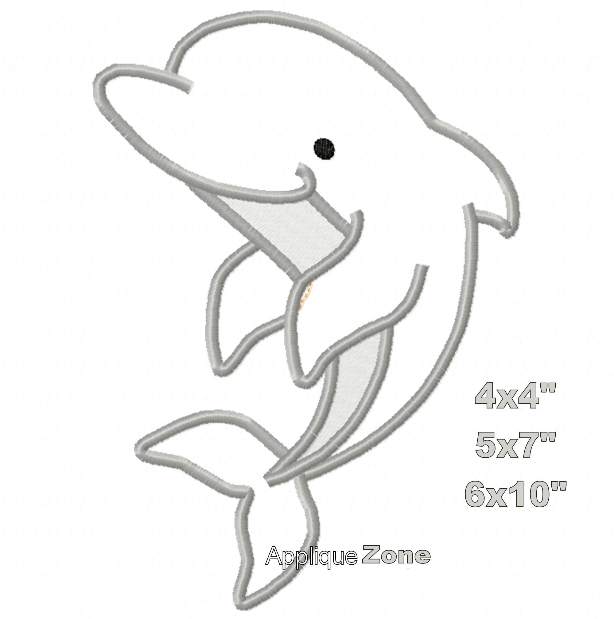 Delfín, Dolphin Applique Diseños de bordado, Diseño de bordado náutico ...