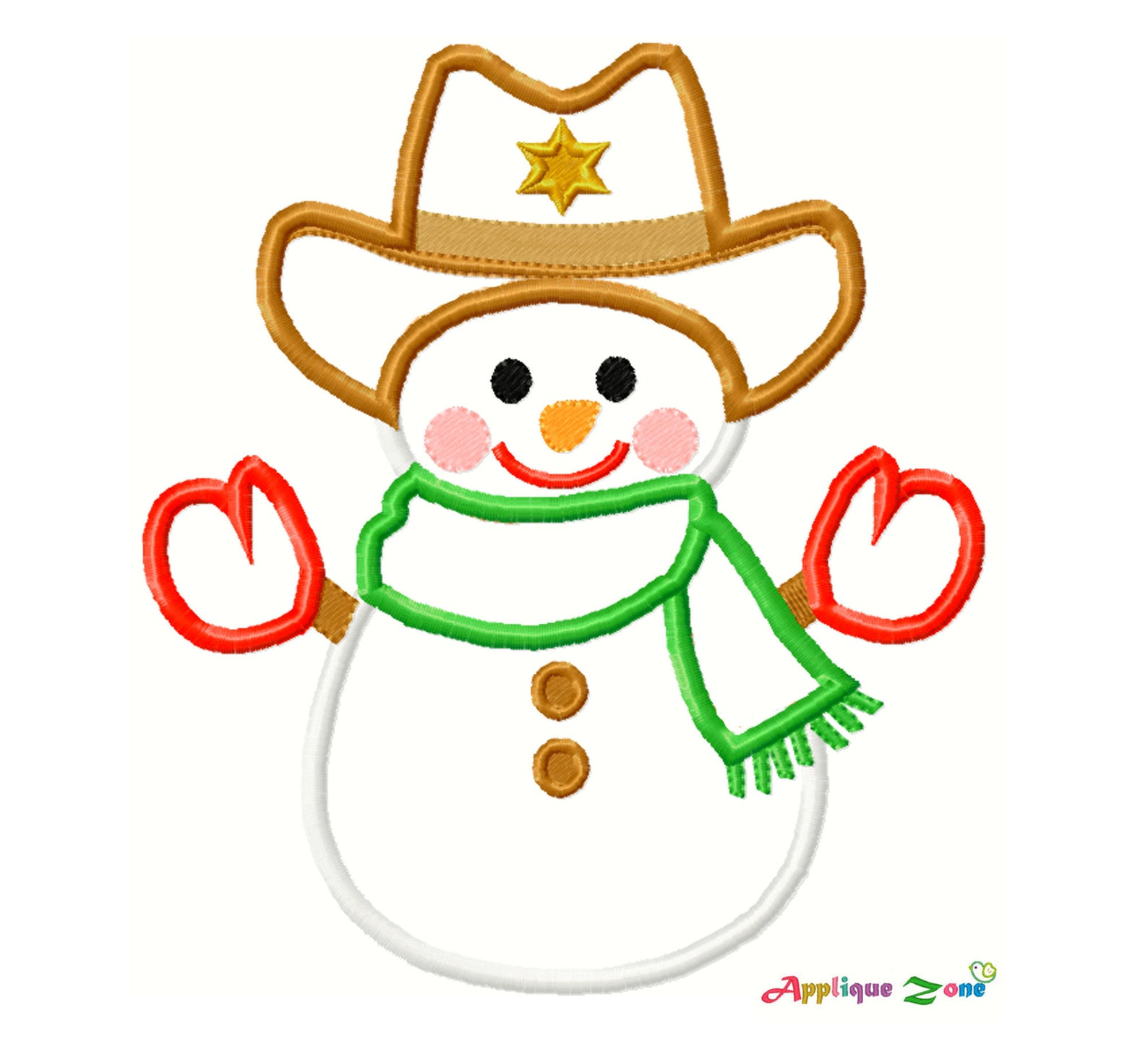 Snowman Cowboy Hat, Western Snowman Applique Embroidery Designs ...