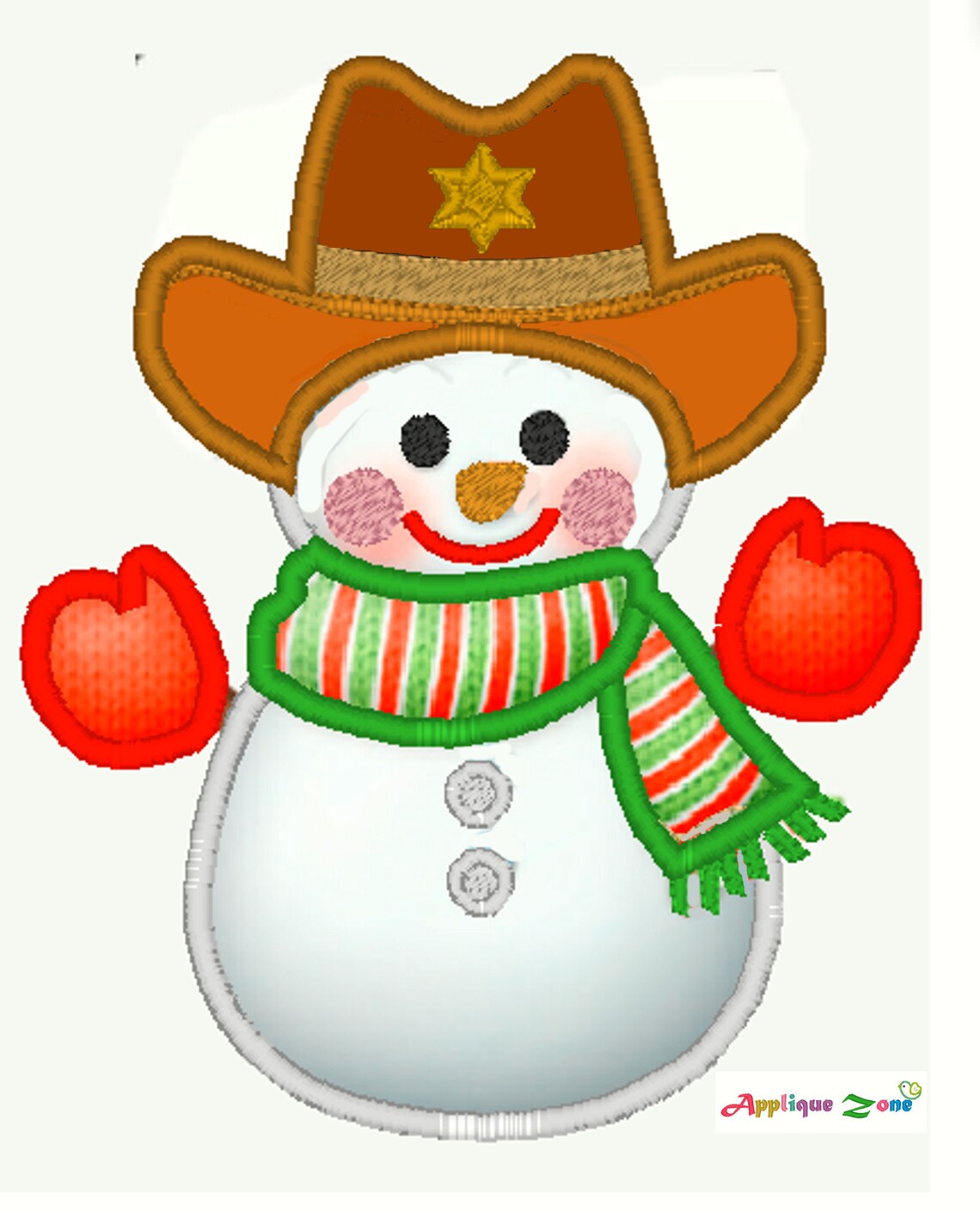 Snowman Cowboy Hat, Western Snowman Applique Embroidery Designs ...