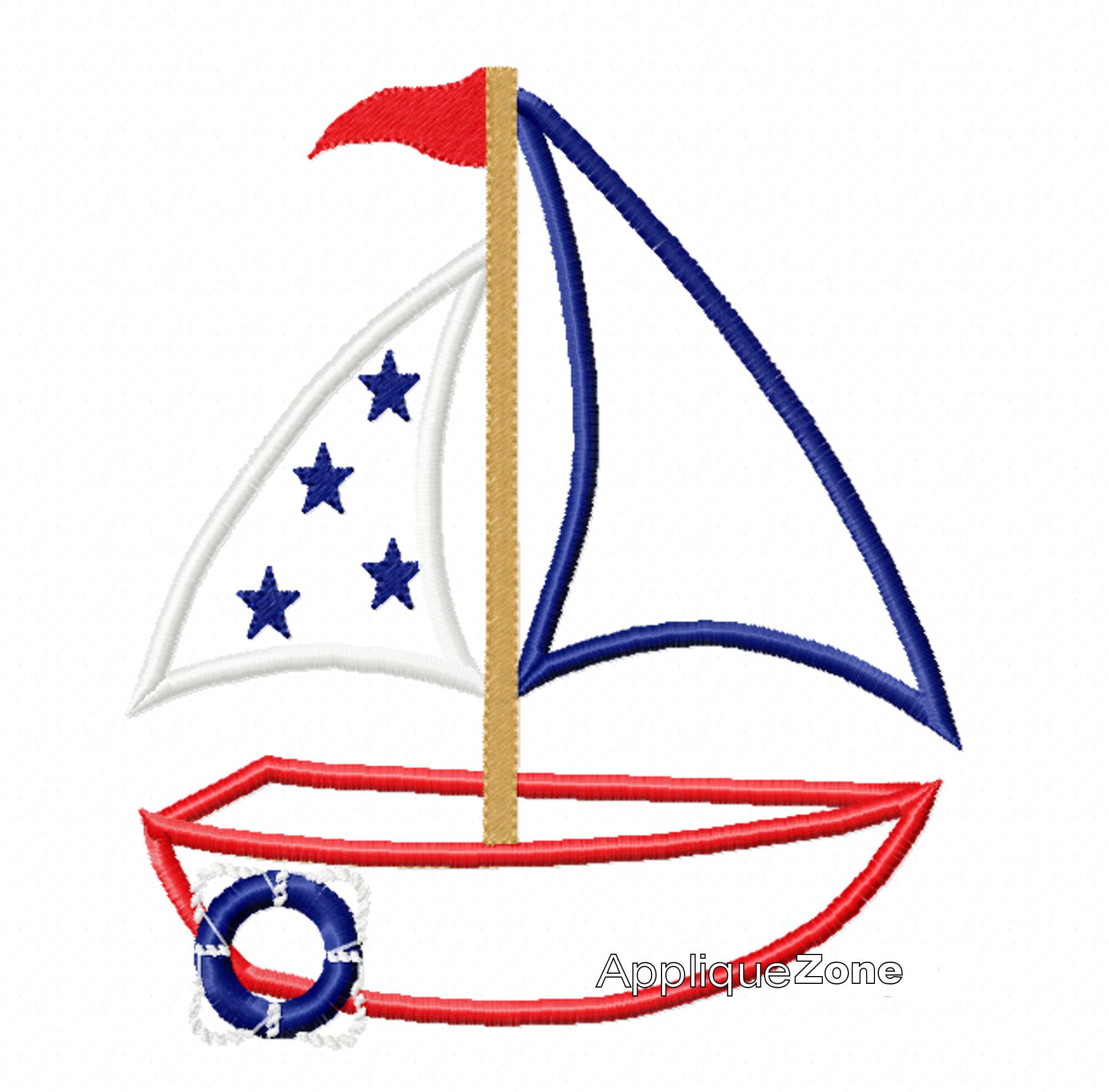 Boat, Boat Applique Embroidery Designs, Nautical Embroidery Design ...