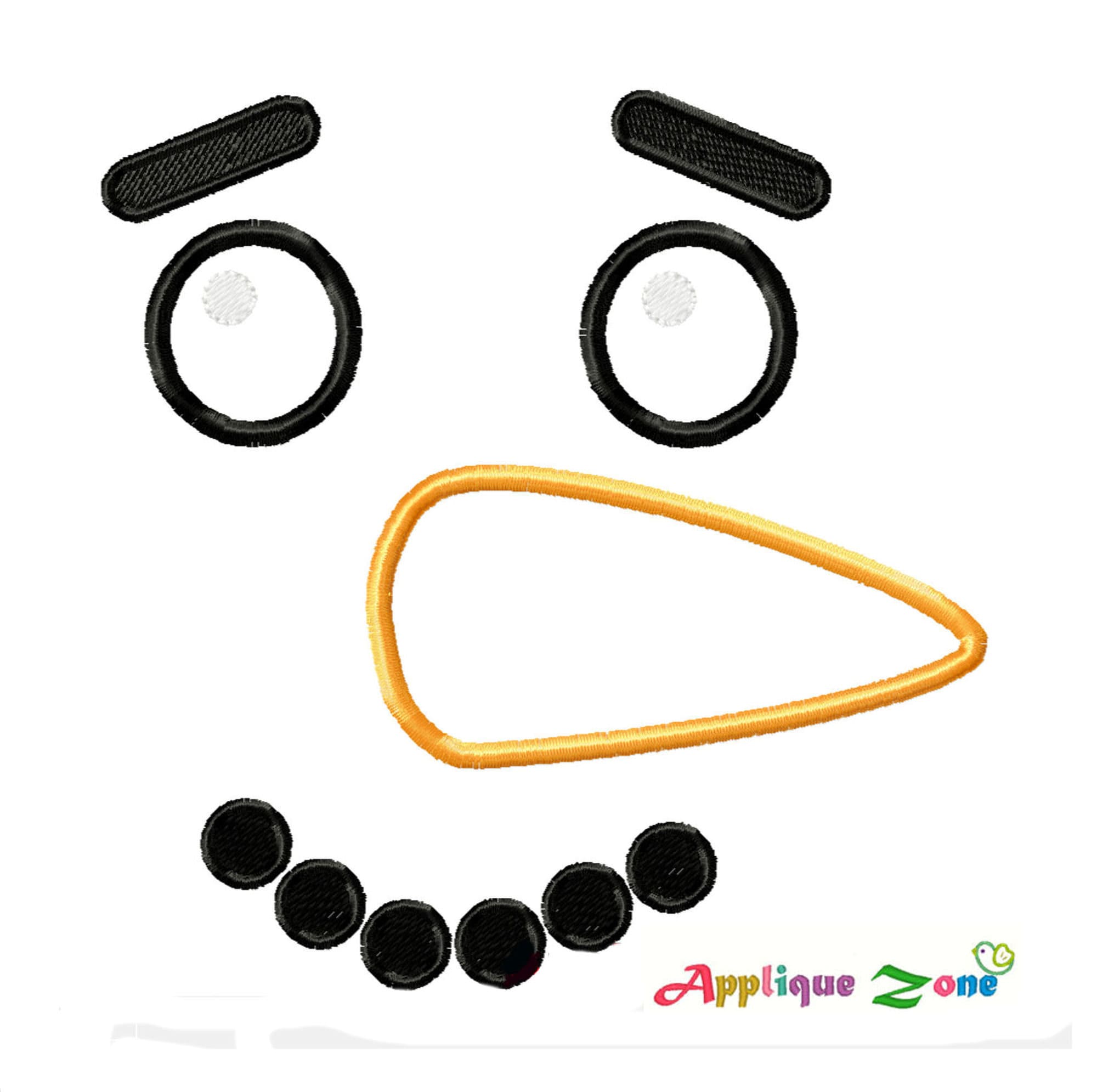 Snowman, Snowman Eyes Nose Applique Embroidery Designs, Christmas ...