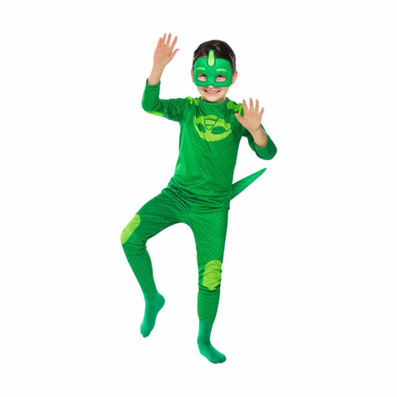 Pj Masks Pijamaskeliler Lizard Child Costume - Jumpsuit + Masked Set - Etsy