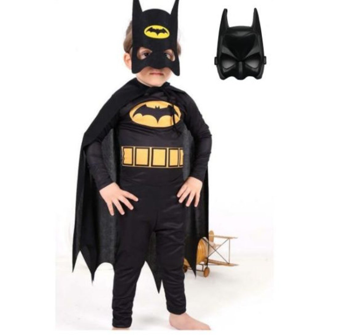 Batman Child Costume Masked - Cloak and 2 Pieces Masked - Etsy