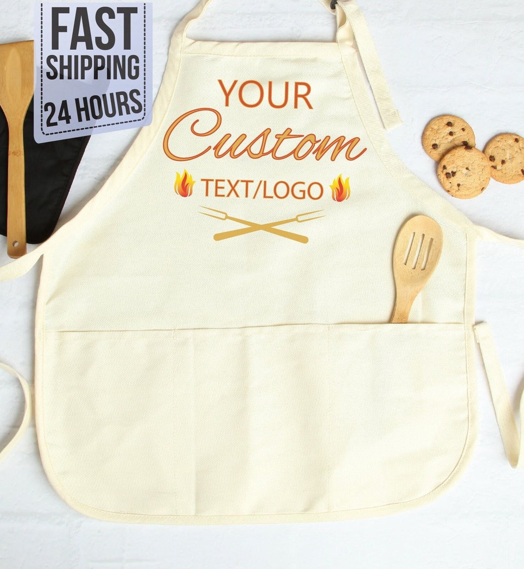 Custom Text and Logo Apron, Custom Apron, Logo Apron, Custom Text Apron ...