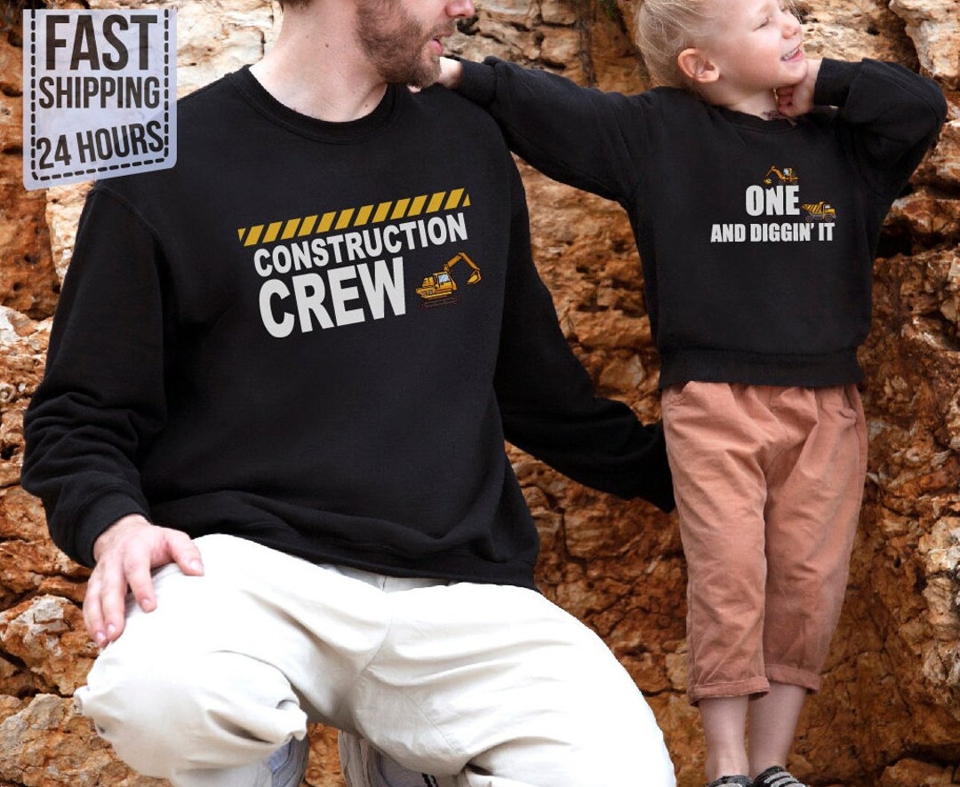 Construction Crew Sweatshirt, Family Matching Sweatshirt, Contractor ...