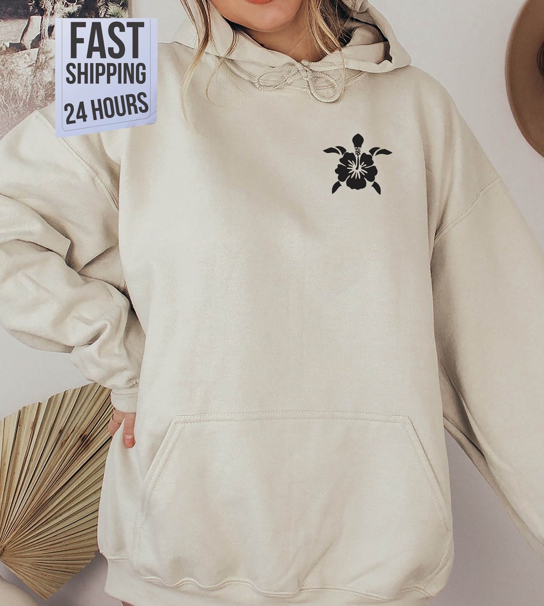 Hawaiian Turtle Sweatshirt, Flower Sweatshirt, Hawaiian Hoodie ...