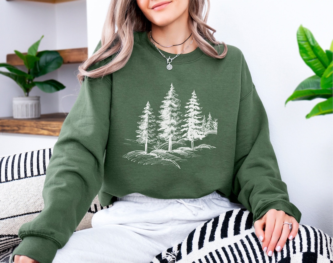 Pine Tree Sweatshirt, Forest Hoodie, Mountain Sweatshirt, Forest Hoodie ...