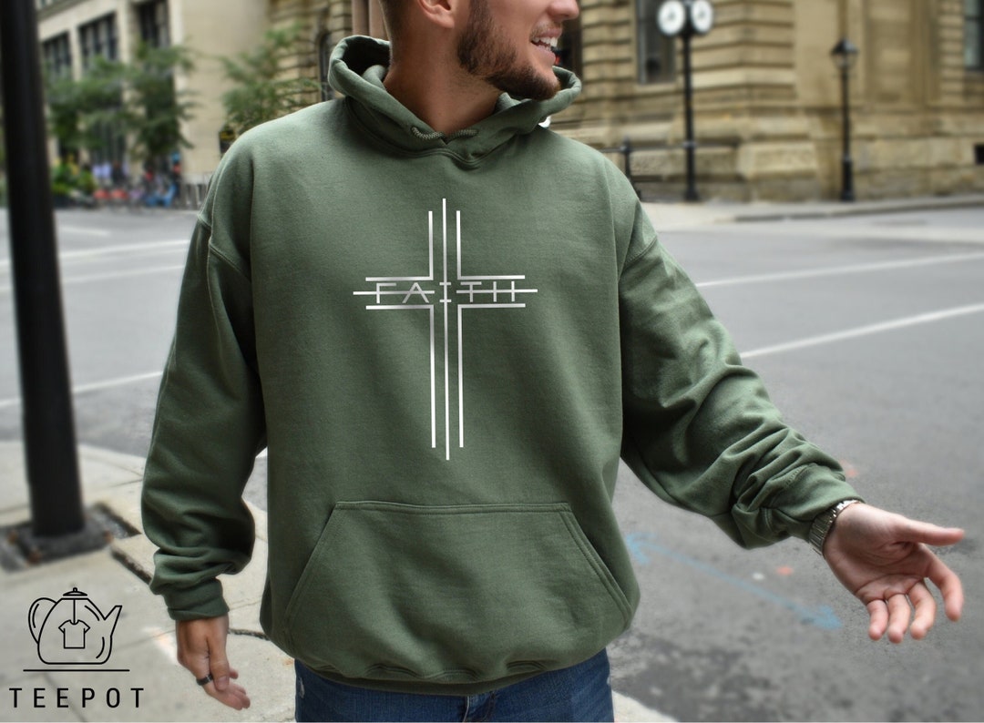 Faith Cross Sweatshirt, Christian Sweatshirt, Bible Verse Hoodie ...