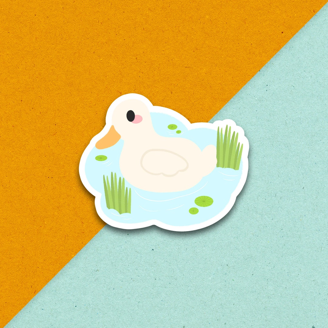 Cute Duck Sticker | Vinyl Sticker, Kawaii Animal Stationary, Laptop ...