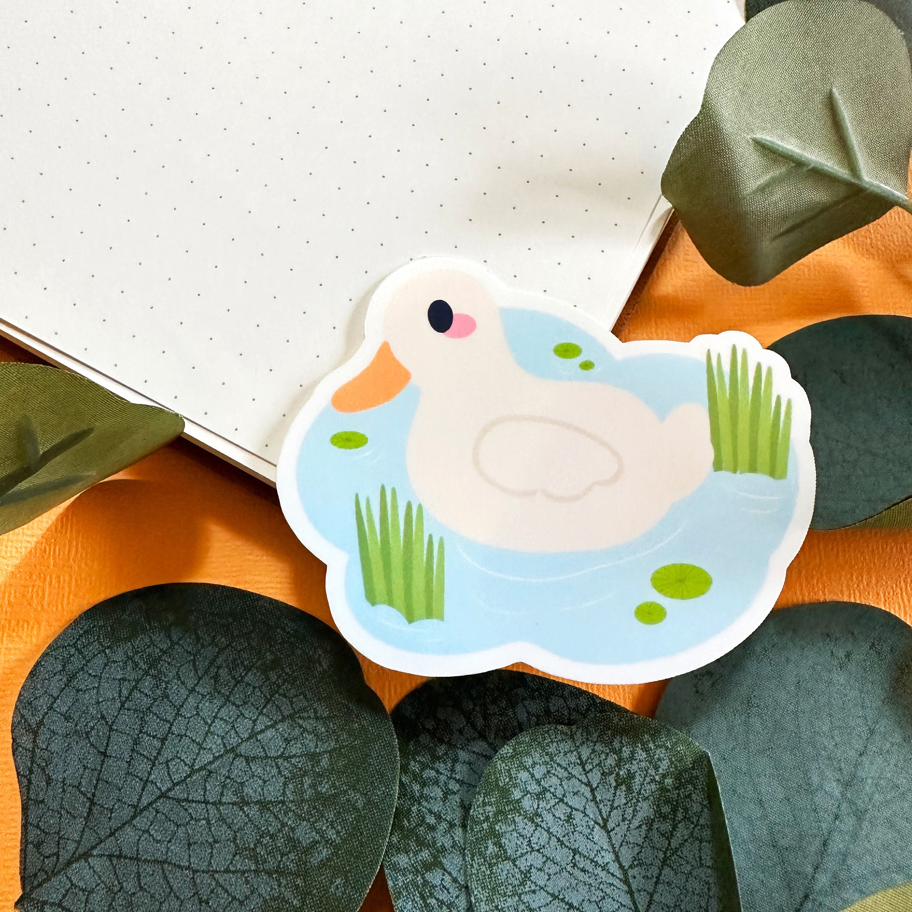 Cute Duck Sticker Vinyl Sticker Kawaii Animal Stationary - Etsy